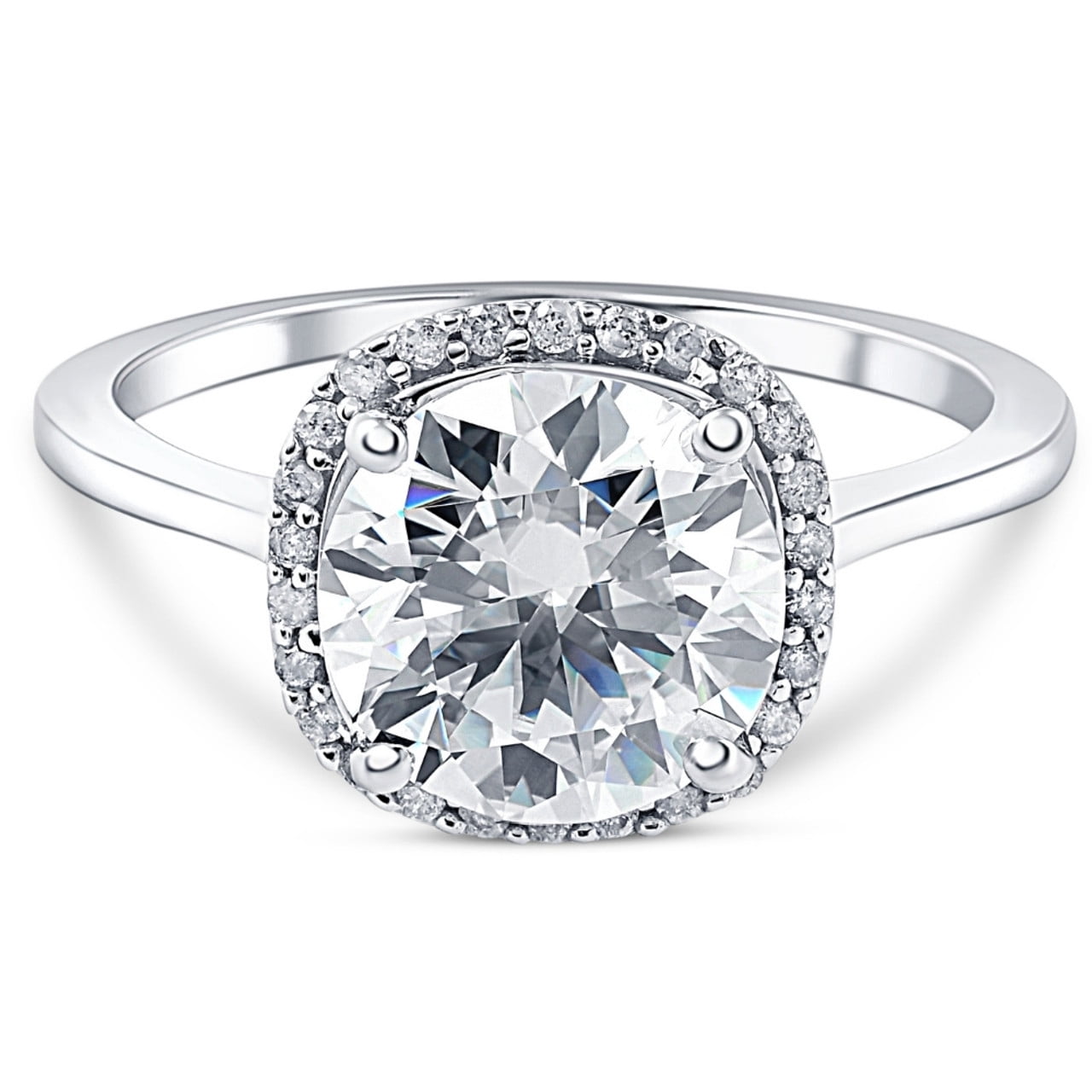 Bow Jewelry 1.1 Ct Round Cut Moissanite Solitaire Engagement Ring - 14K ...