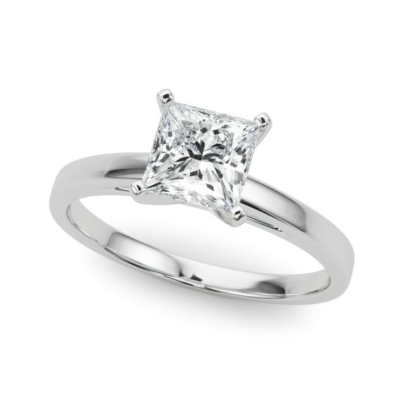 Bow Jewelry 1.5 Ct Princess Cut Moissanite Engagement Ring - 14K White ...