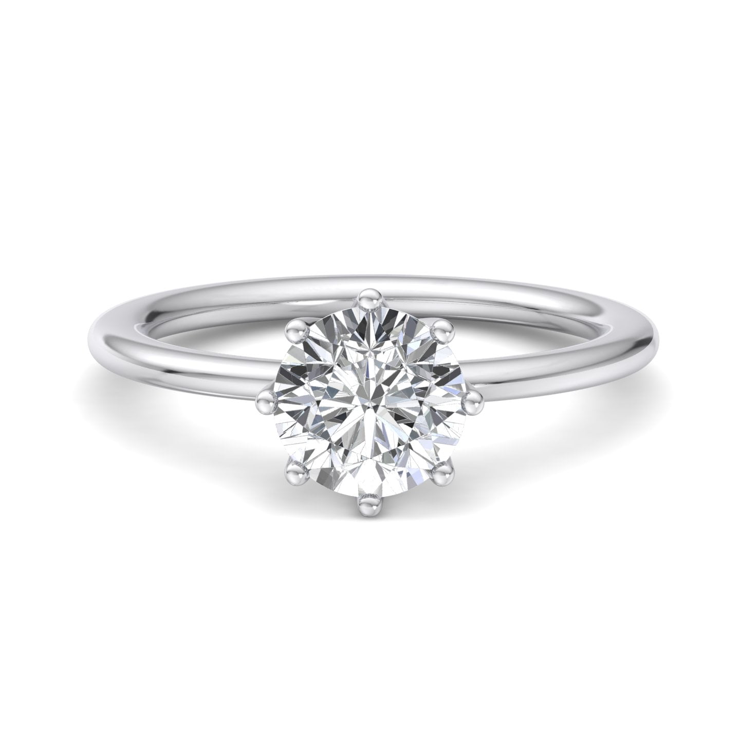 Bow Jewelry 1.5 Ct Round Cut Moissanite Engagement Ring - 14K White Gold Plated Solitaire Ring ...