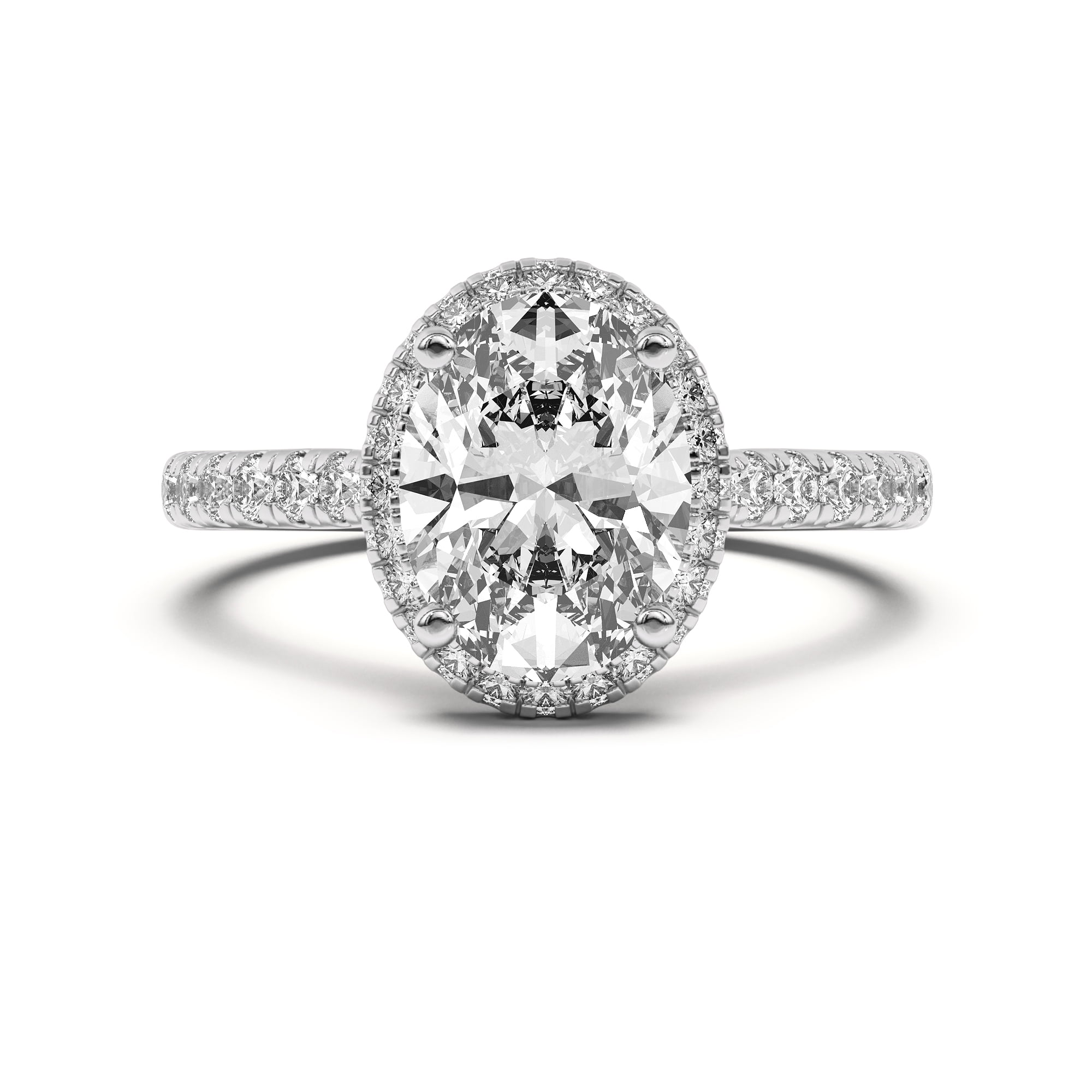 Bow Jewelry 1.7 Ct Oval Cut Moissanite Engagement Ring - 14K White Gold ...