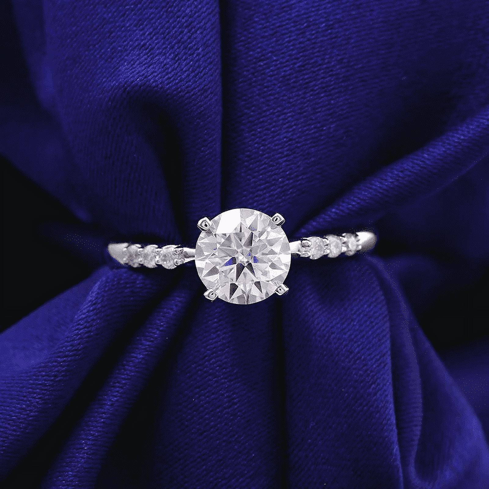 Bow Jewelry 1.77 Ct Round Brilliant Cut Moissanite Wedding Ring - White ...