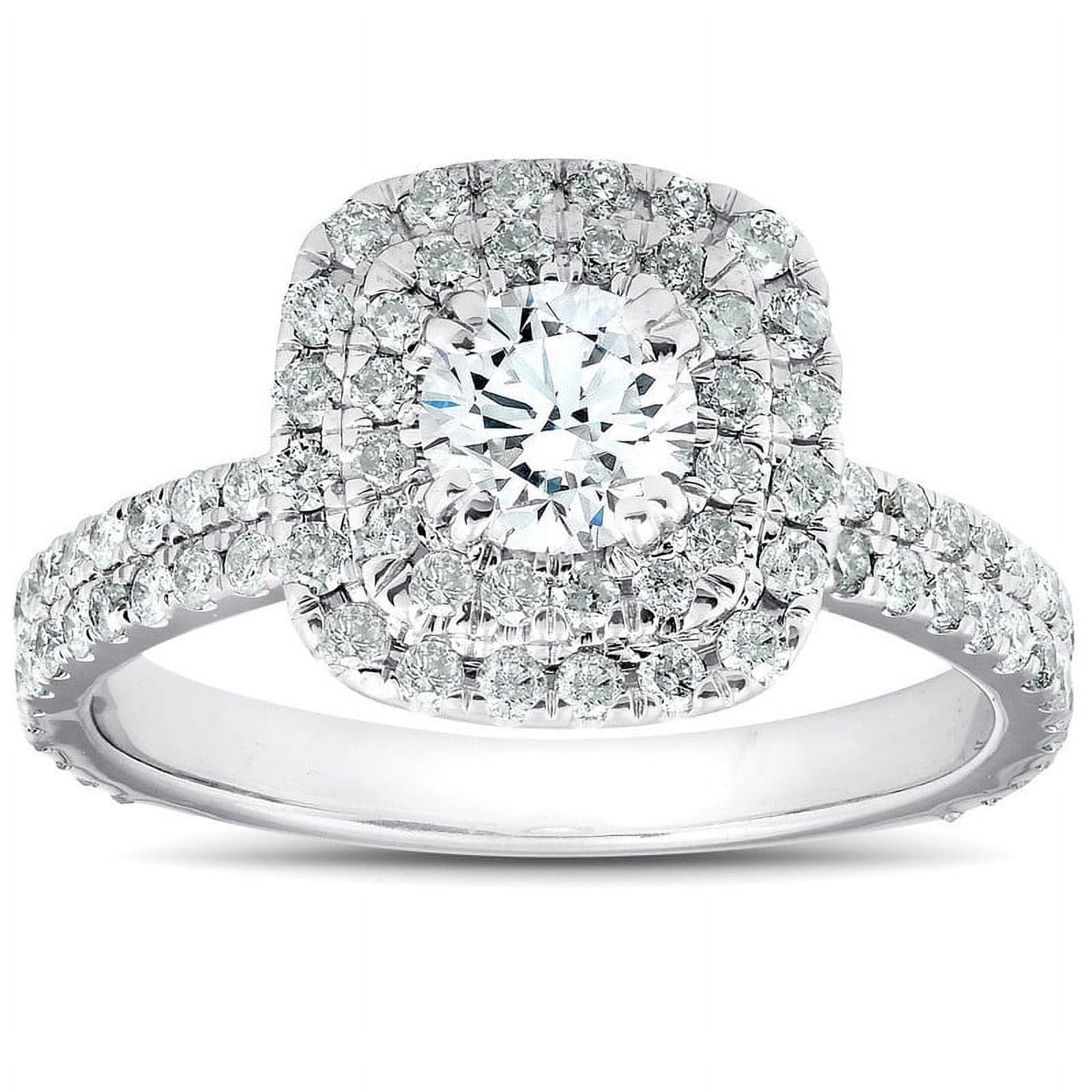 Bow Jewelry 1.8 Ct Princess Cut Moissanite Ring - 14K White Gold Plated ...