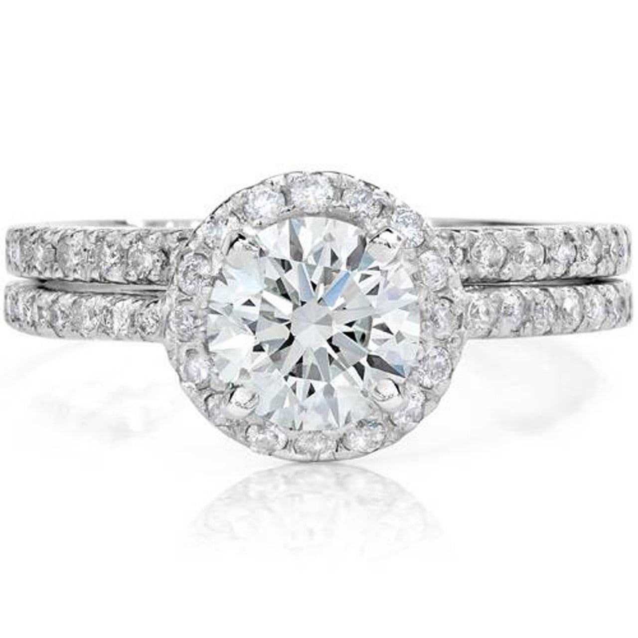 Bow Jewelry 1.8 Ct Princess Cut Moissanite Ring - 14K White Gold Plated ...