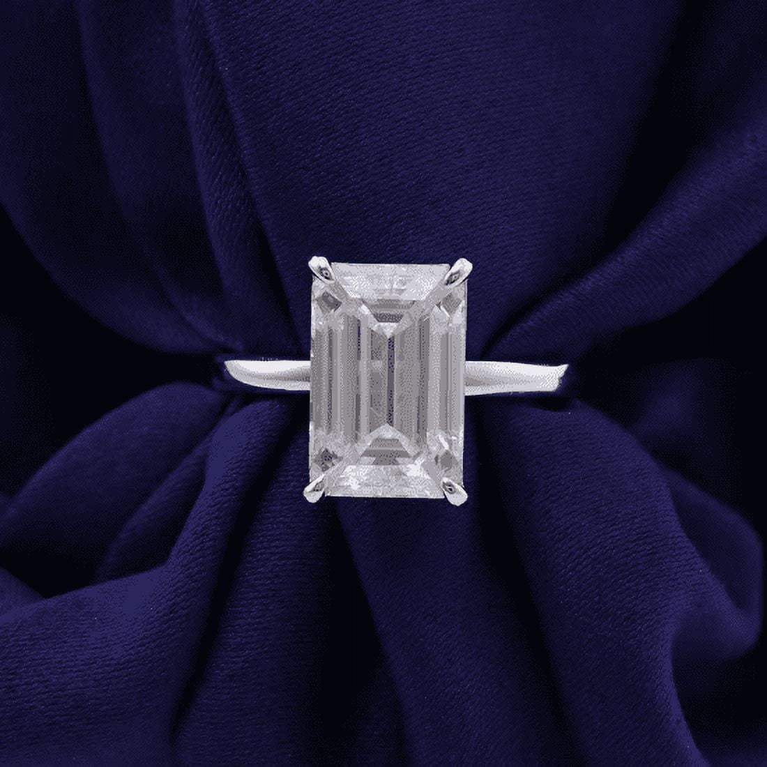 Bow Jewelry 1.87 Ct Emerald Cut White Moissanite Solitaire Ring ...