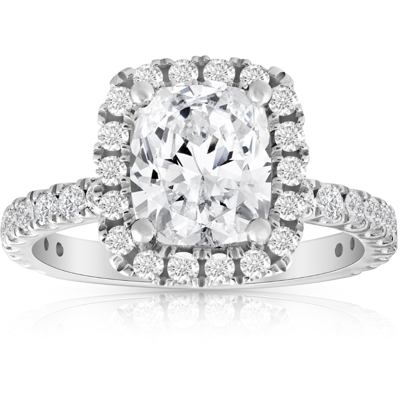 Bow Jewelry 1.9 Ct Princess Cut Moissanite Solitaire Ring - 14K White ...