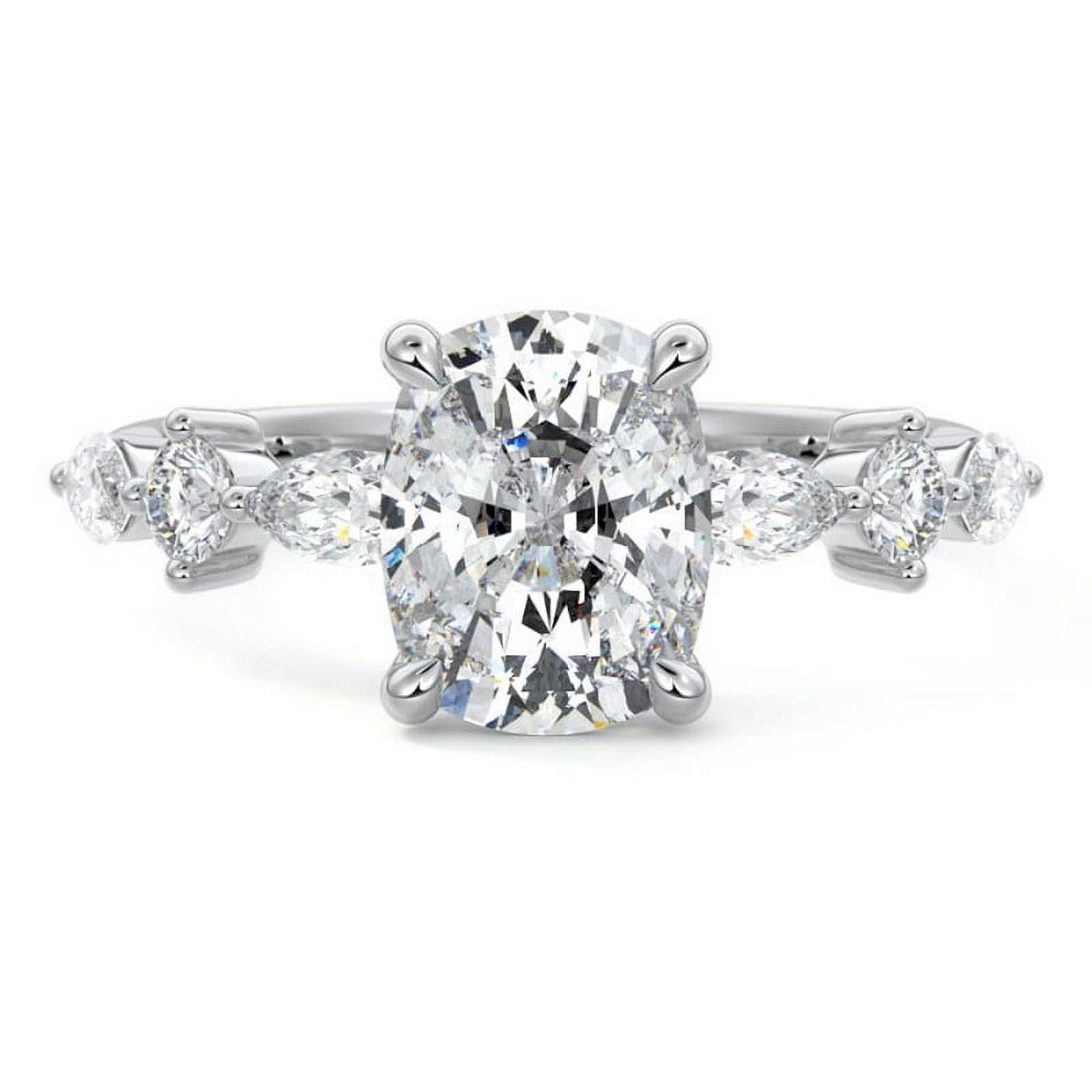 Bow Jewelry 1.9 Ct VVS1/D Cushion Cut Moissanite Solitaire Ring for ...