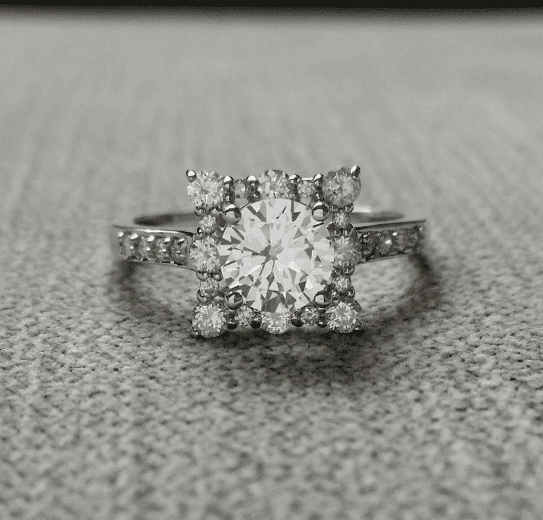 Bow Jewelry 1.97 Ct Round Cut Moissanite Wedding Rings for Women's ...