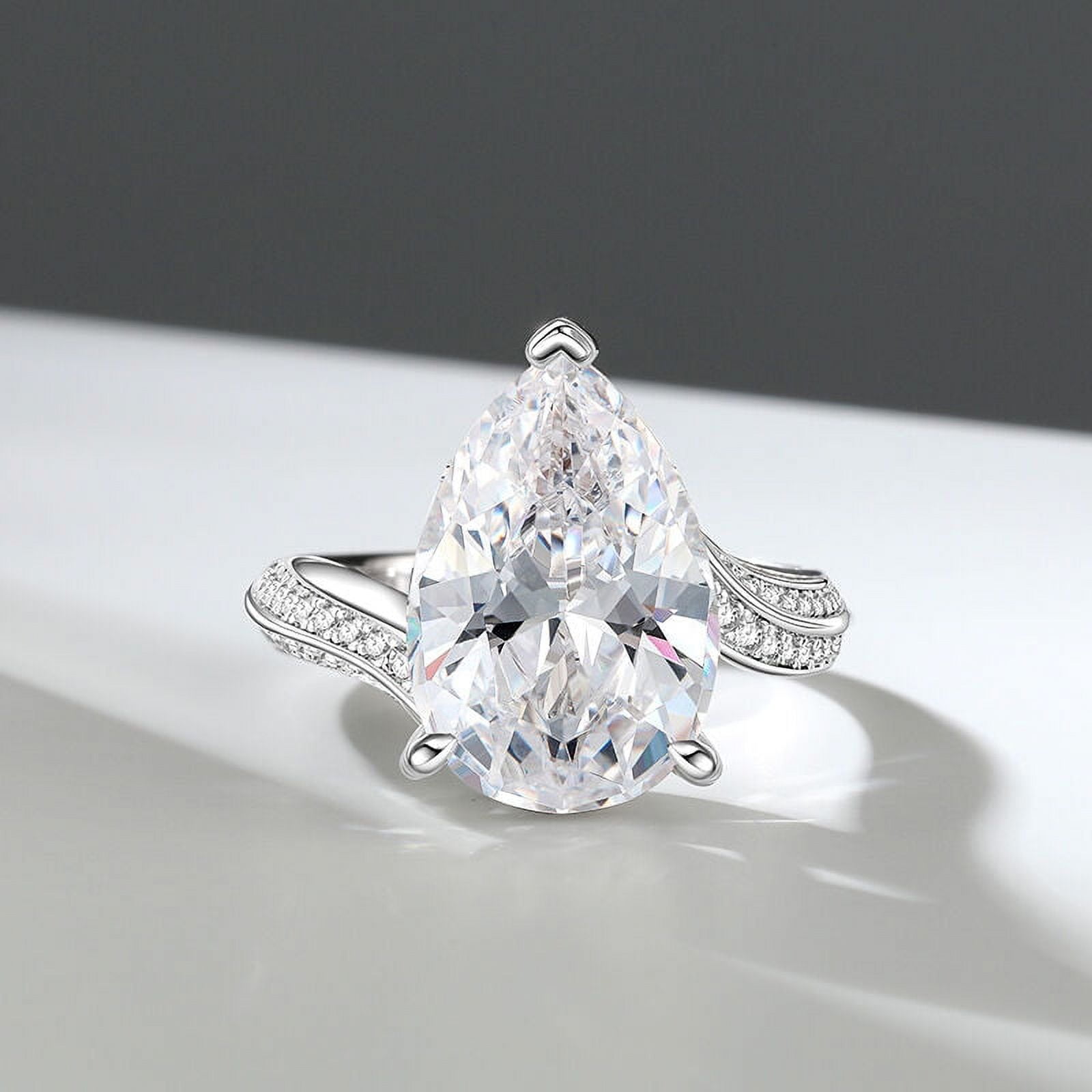 Bow Jewelry 14K White Gold Plated 2.46 Ct Moissanite Rings - Stunning ...