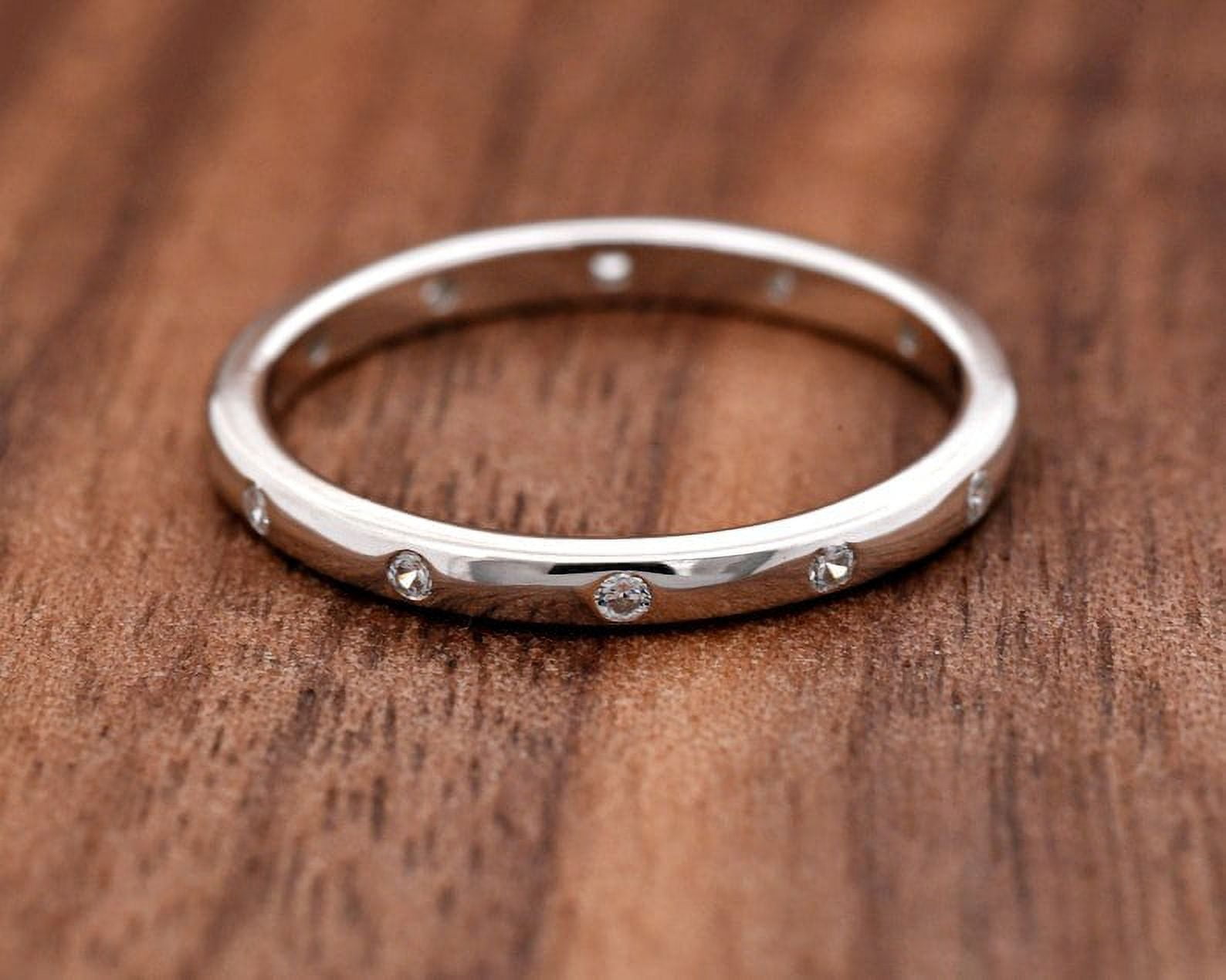 Bow Jewelry 14K White Gold Plated Anniversary Ring - 0.98 Ct Round ...