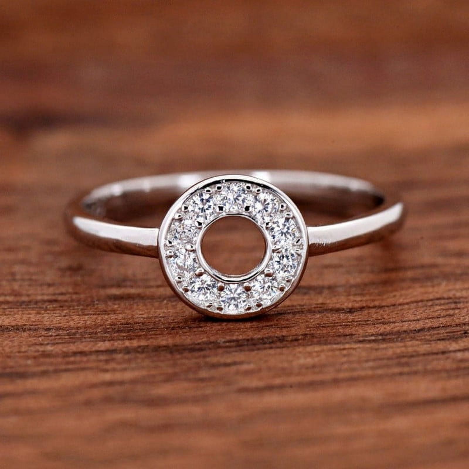 Bow Jewelry 14K White Gold Plated Engagement Ring - Brilliant 0.88 Ct ...