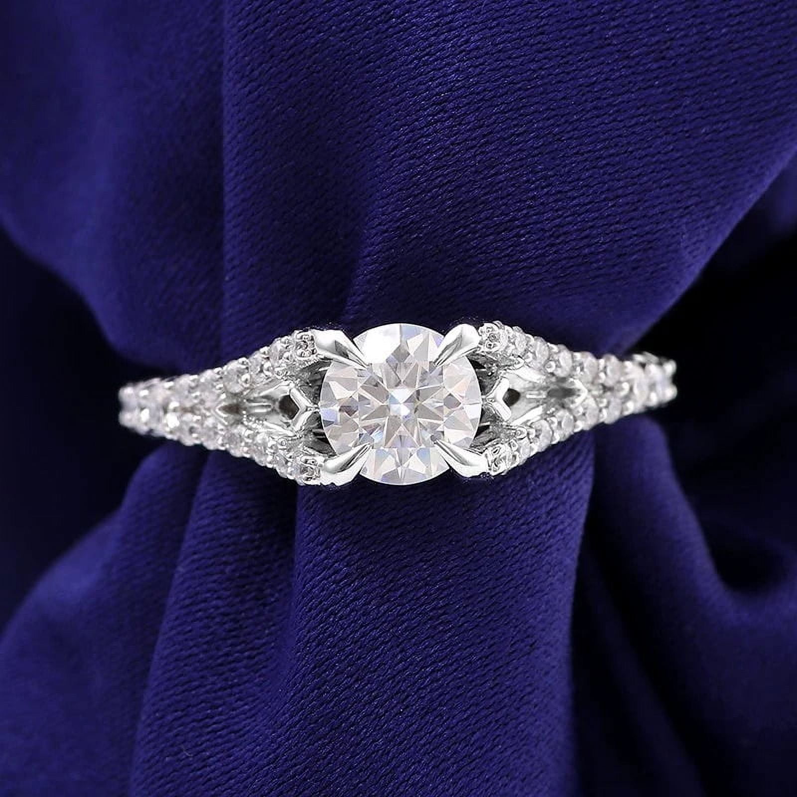 Bow Jewelry 14K White Gold Plated Engagement Ring - Brilliant 1.77 Ct ...