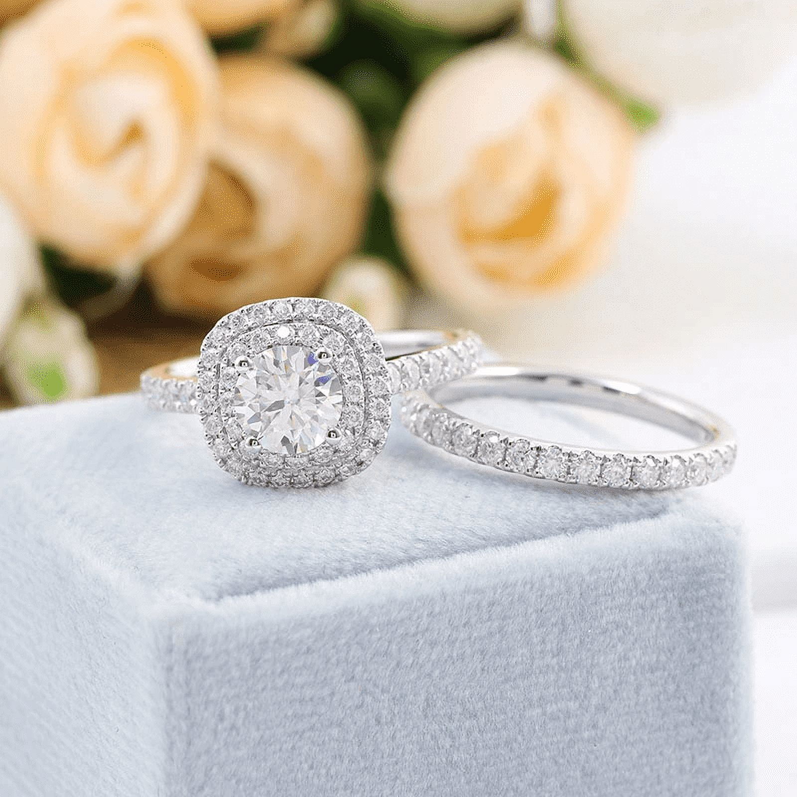 Bow Jewelry 14K White Gold Plated Engagement Ring - Dazzling 1.68 Ct ...