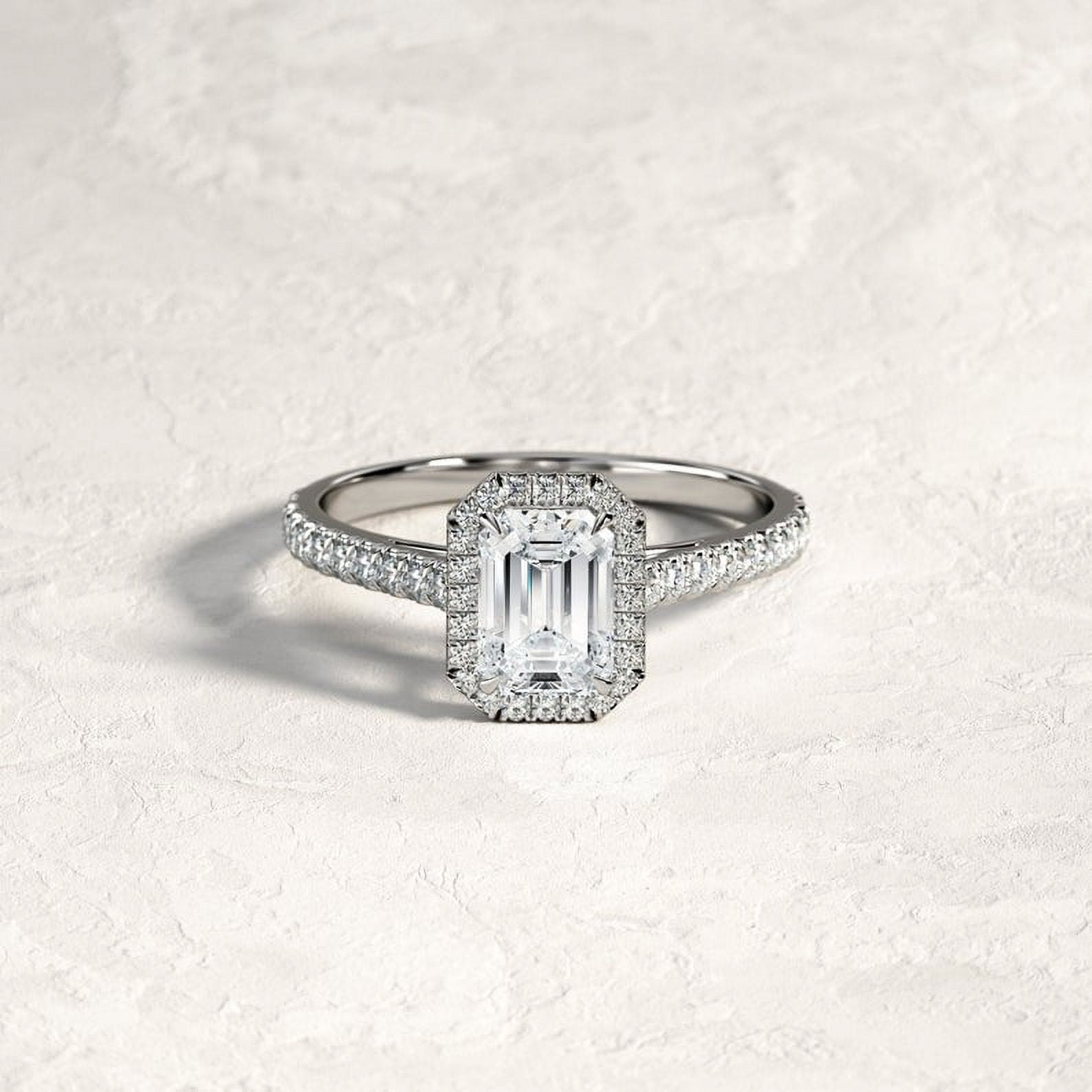 Bow Jewelry 14K White Gold Plated Rings - 1.82 Ct Emerald Cut ...