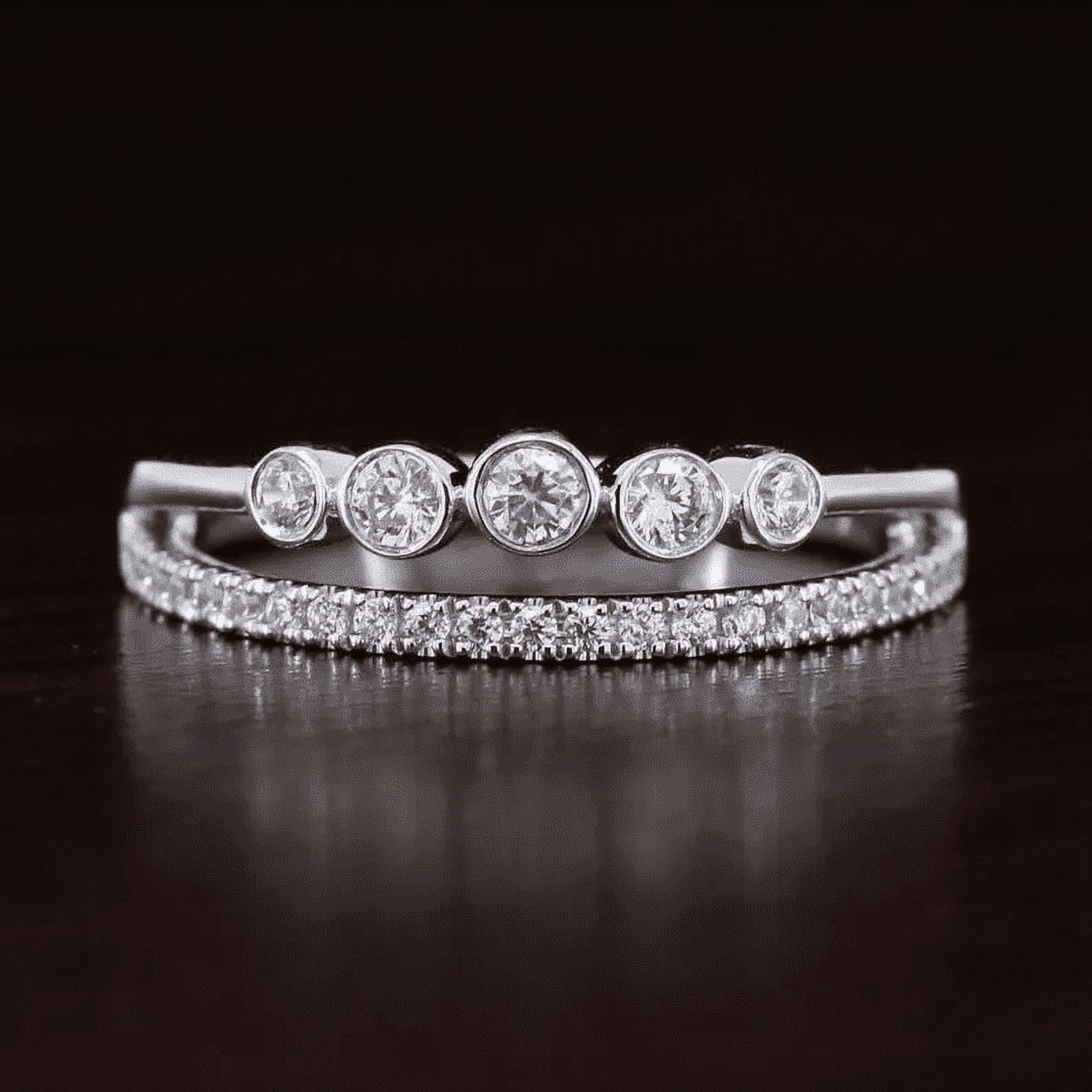 Bow Jewelry 14K White Gold Plated Split Shank Ring - Brilliant 1.57 Ct ...