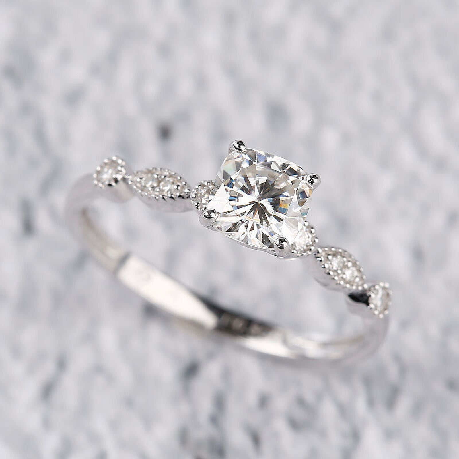 Bow Jewelry 14K White Gold Plated Wedding Anniversary Rings for Causal ...