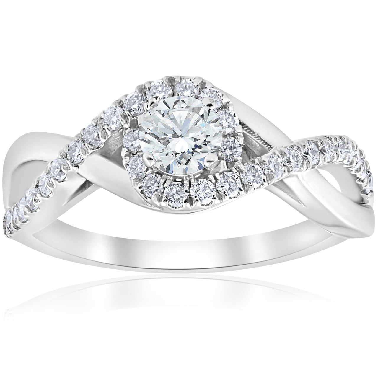 Bow Jewelry 14K White Gold Plated Wedding Ring - 2 Ct Moissanite ...