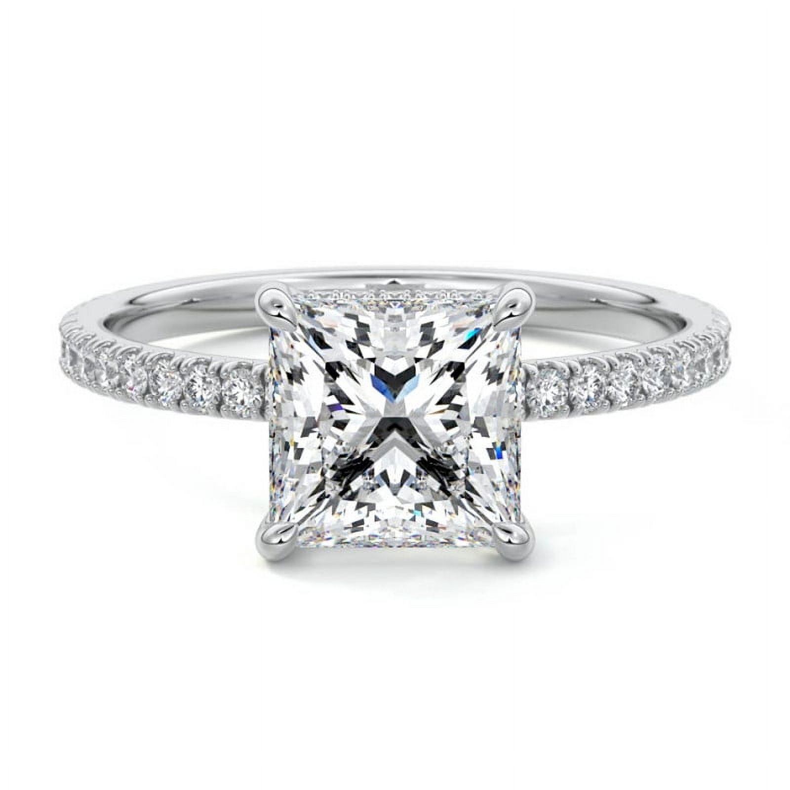 Bow Jewelry 14K White Gold Plated Wedding Ring - Princess Cut 2.1 Ct ...