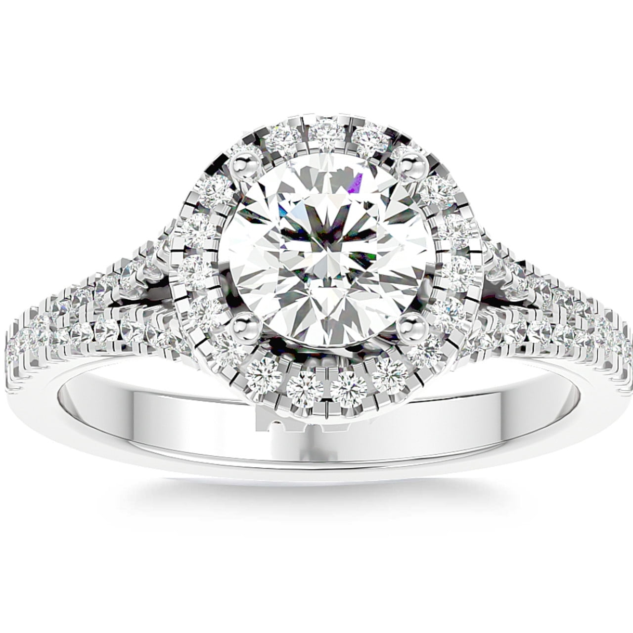 Bow Jewelry 2 Ct Princess Cut Moissanite Engagement Ring - 14K White ...