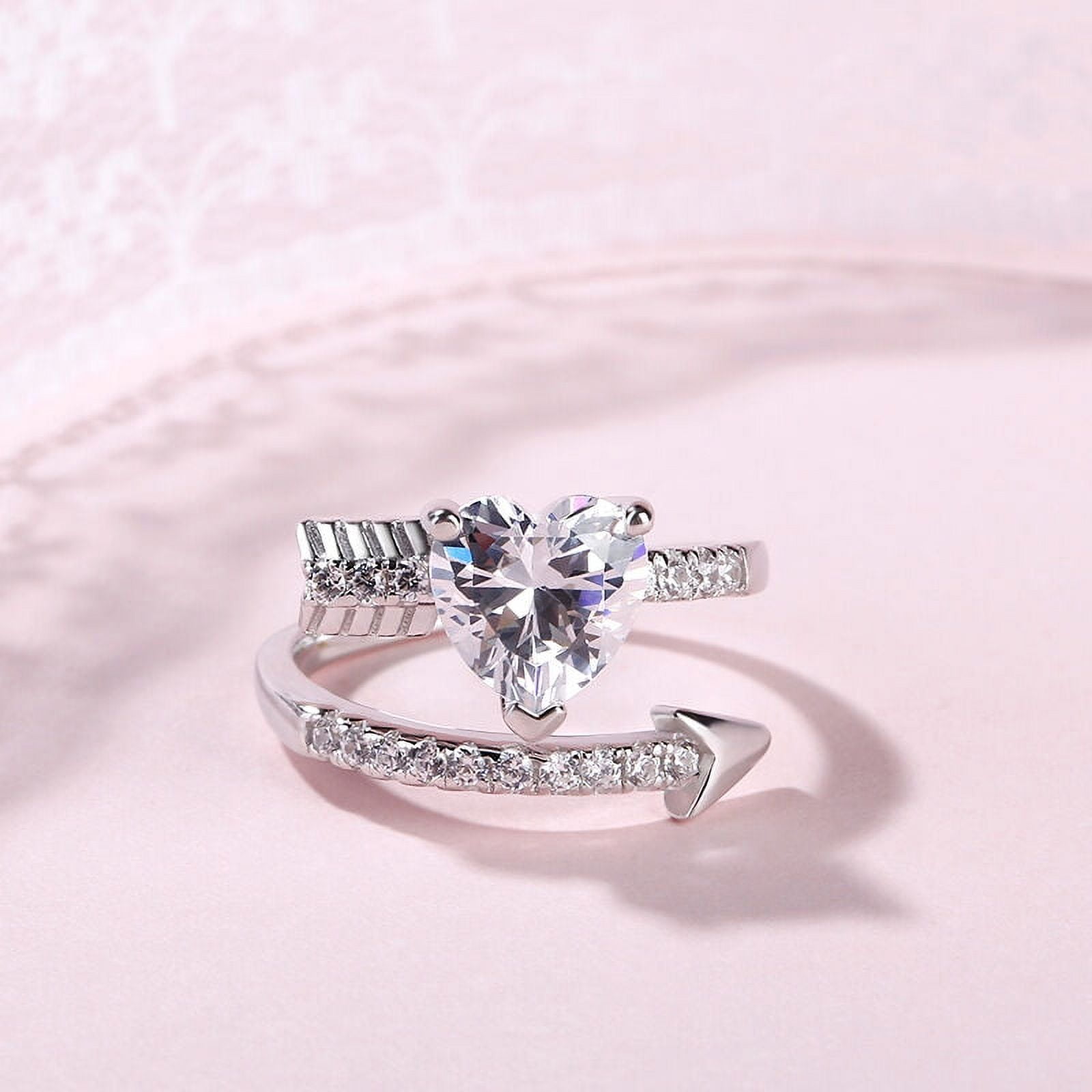 Bow Jewelry Excellant 2.65 Ct Heart Cut Moissanite Ring - 14K White ...