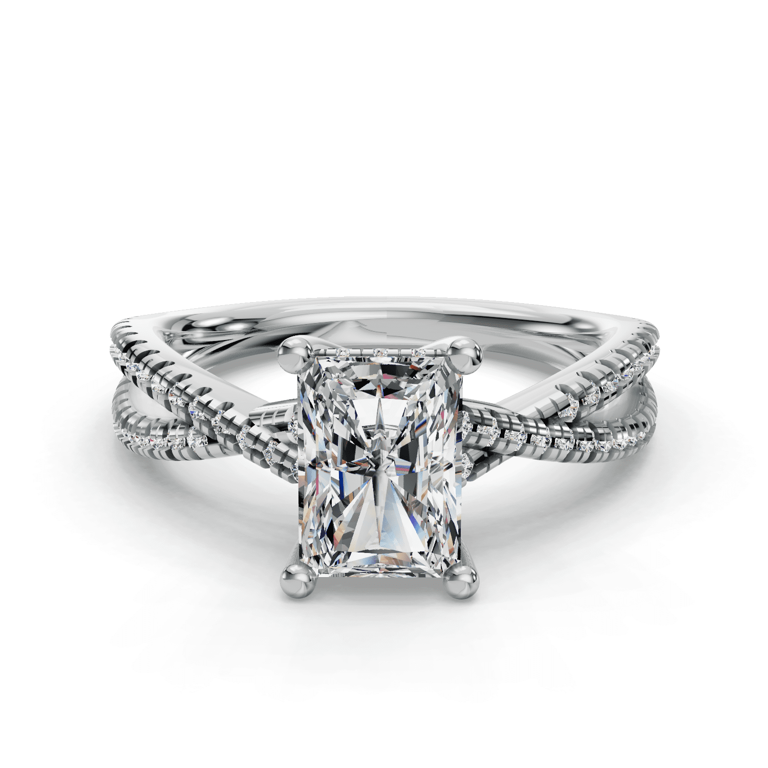 Bow Jewelry Infinity Twisted Cross Over Shank Engagement Ring - 2.1 Ct ...
