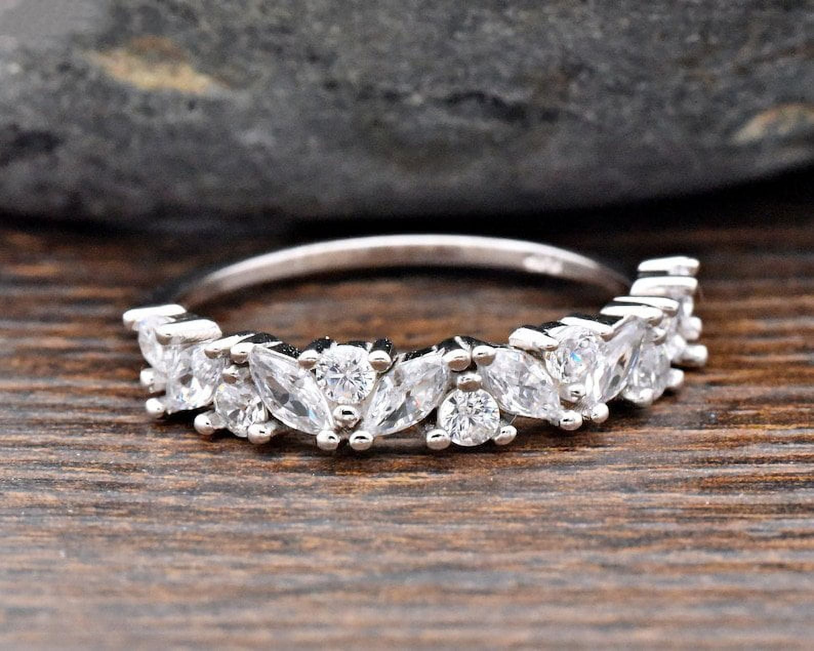 Bow Jewelry Marquise Cut Excellent 1.37 Ct Moissanite Ring - White Gold Plated 14K Anniversary ...