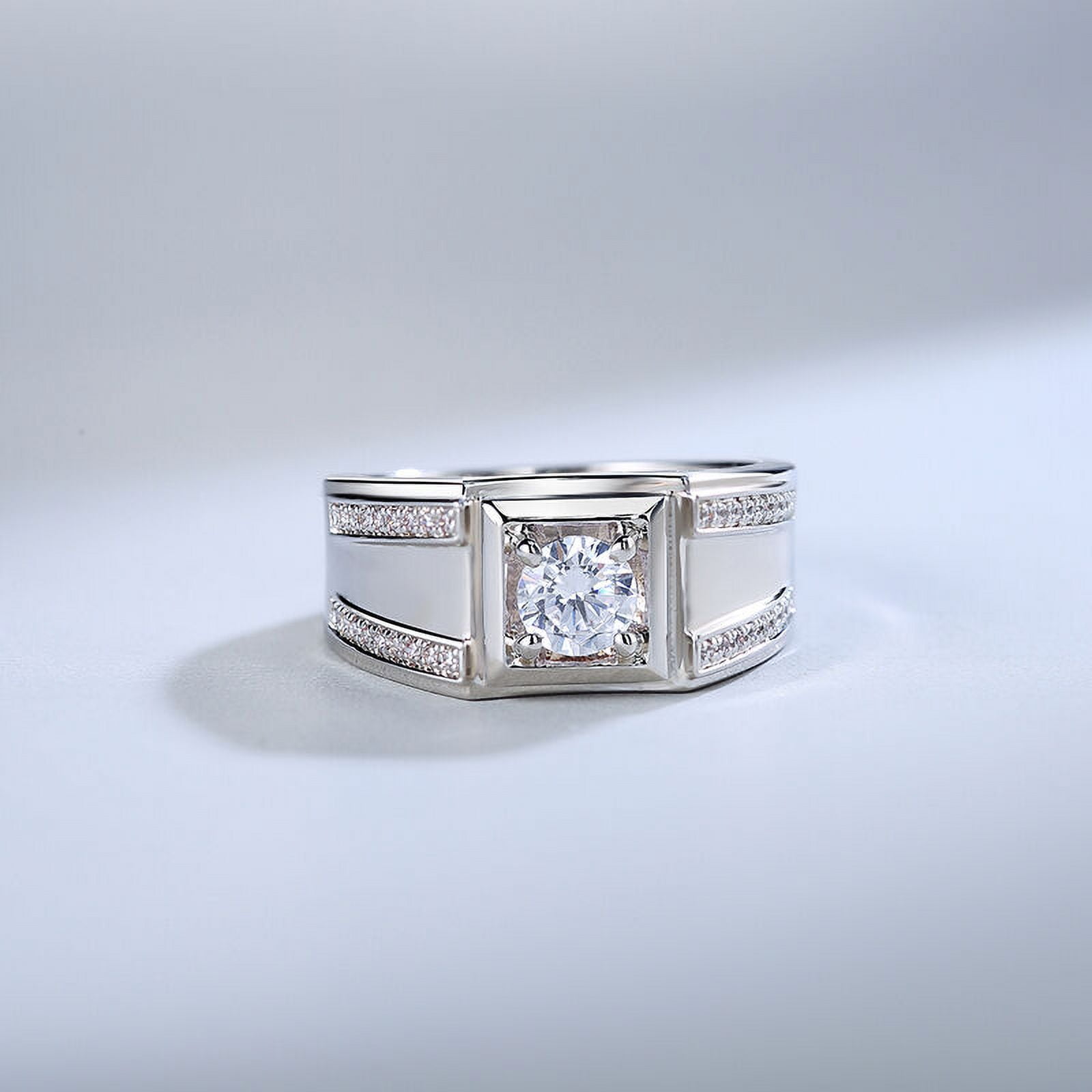 Bow Jewelry Princess Cut 2.06 Ct Moissanite Anniversary Ring for Men's ...