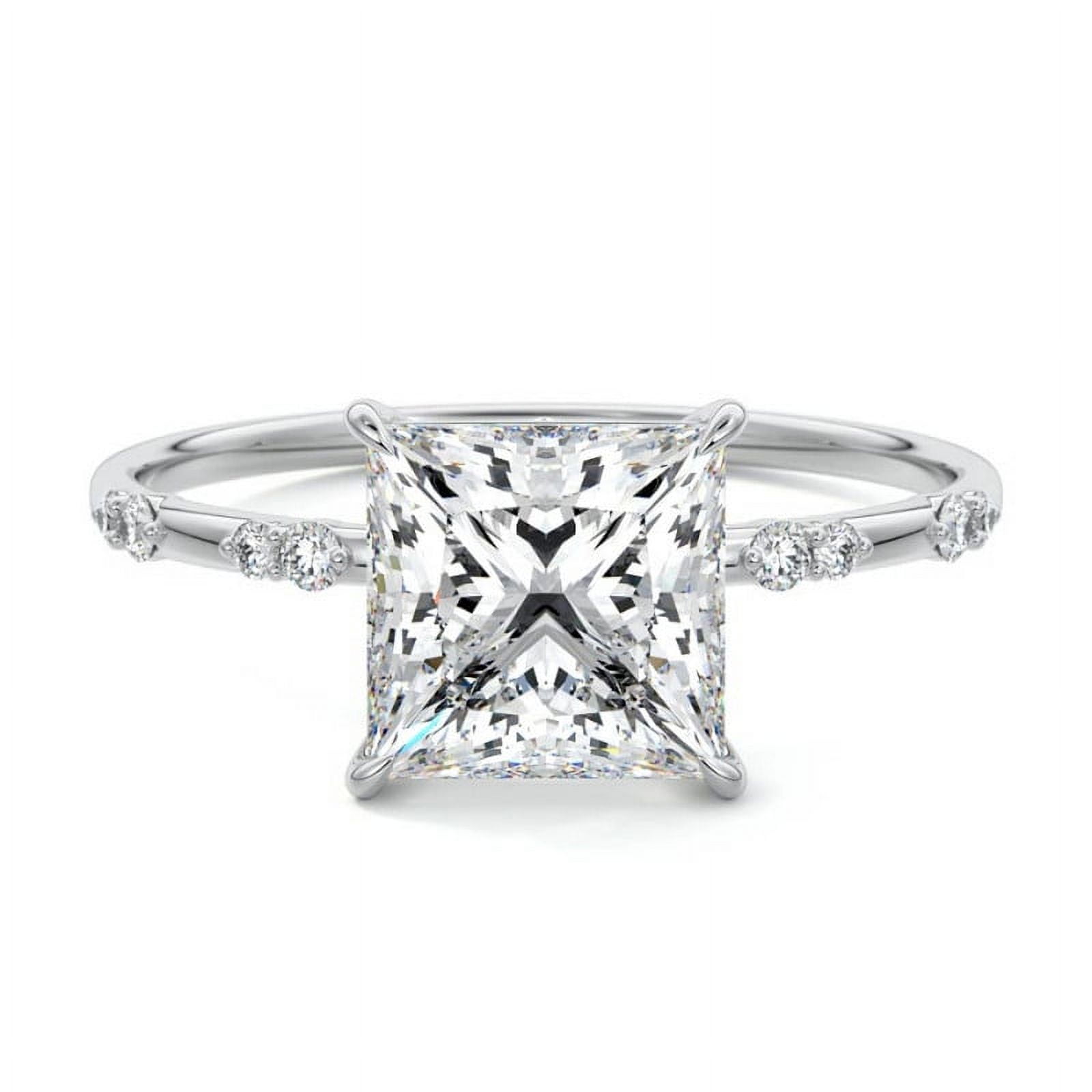 Bow Jewelry Princess Cut 2.1 Ct VVS1/D Moissanite Ring for Women ...