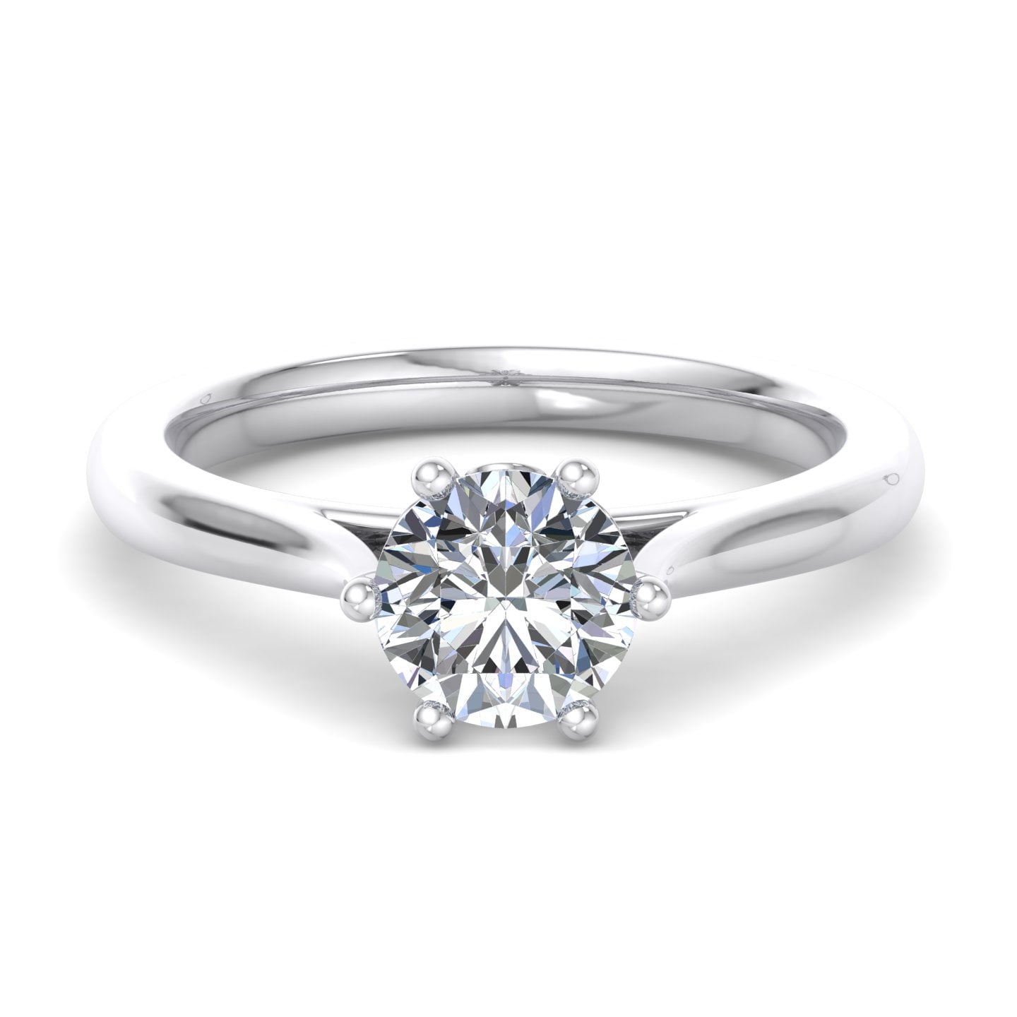 Bow Jewelry Split Shank Engagement Ring for Women - 1.5 Ct Round Cut ...