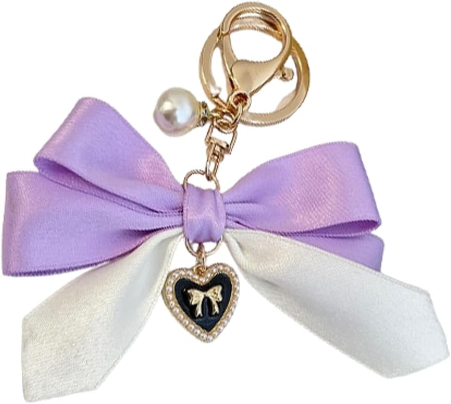 Bow Keychain Cute Pearl Key Chains Key Chain Holder Key Ring Accessory ...