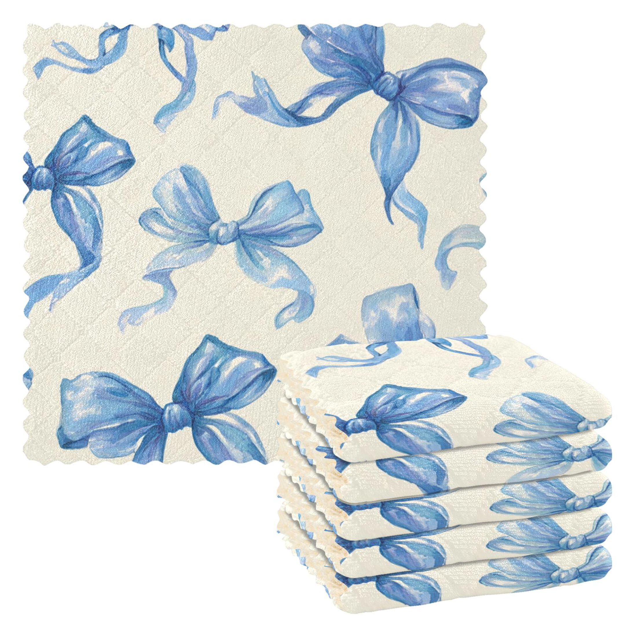 Bow Kitchen Cloth Dish Towels for Drying Washing Absorbent Dish Rags ...