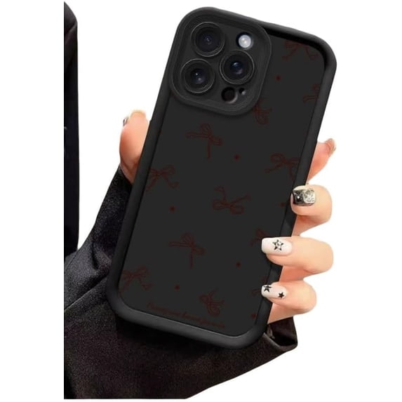 Bow Knot Bowknot Print Camera Protection Phone Case for iPhone (Black ...