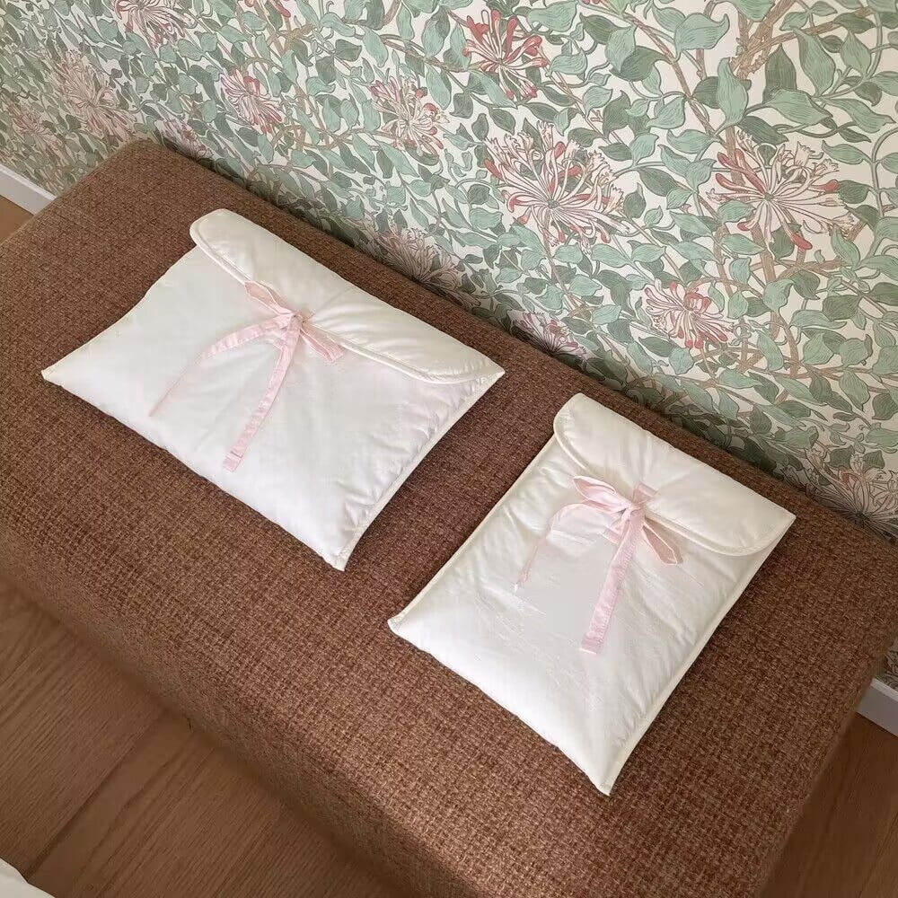 Bow Knot Computer Bag Black Pink Bow Tablets Computer Storage Handbag ...