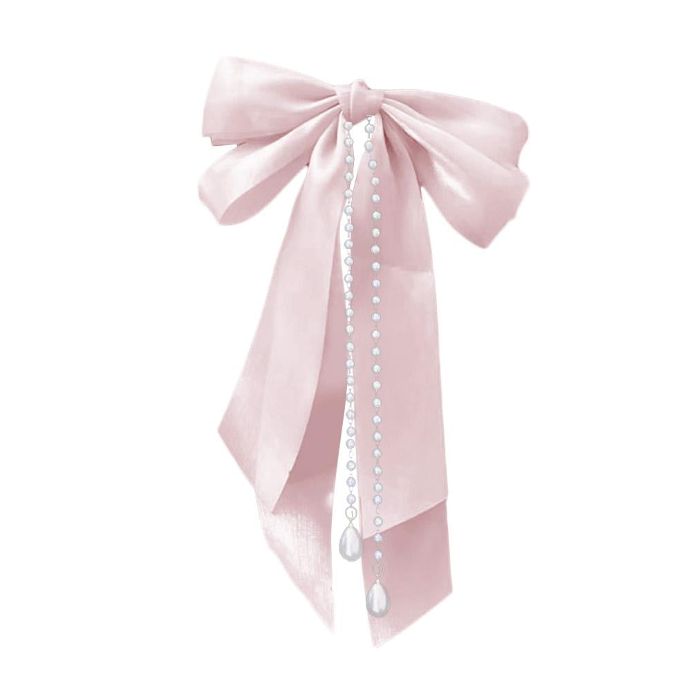 Bow Knot Spring Hair Clip, Pearl Tassel Hairband, Women's Ins Ribbon ...