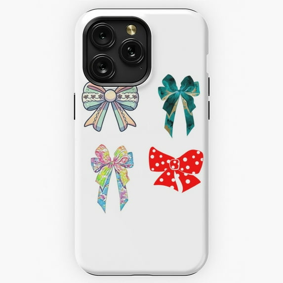 Bow Pack of Four Feminine Ribbons Art iPhone Case 17 11 12 13 14 15 16 ...