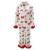 Bow Pajamas for Women Button Down Long Sleeve Unique Print 2 Piece Pjs ...