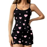 Bow Pajamas for Women Camisole Shorts Lightweight Casual Valentine ...
