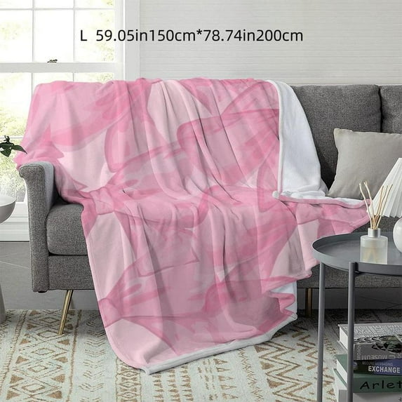 Bow Pattern Blanket, 1 Count Soft Comfortable Throw Blanket, Warm ...