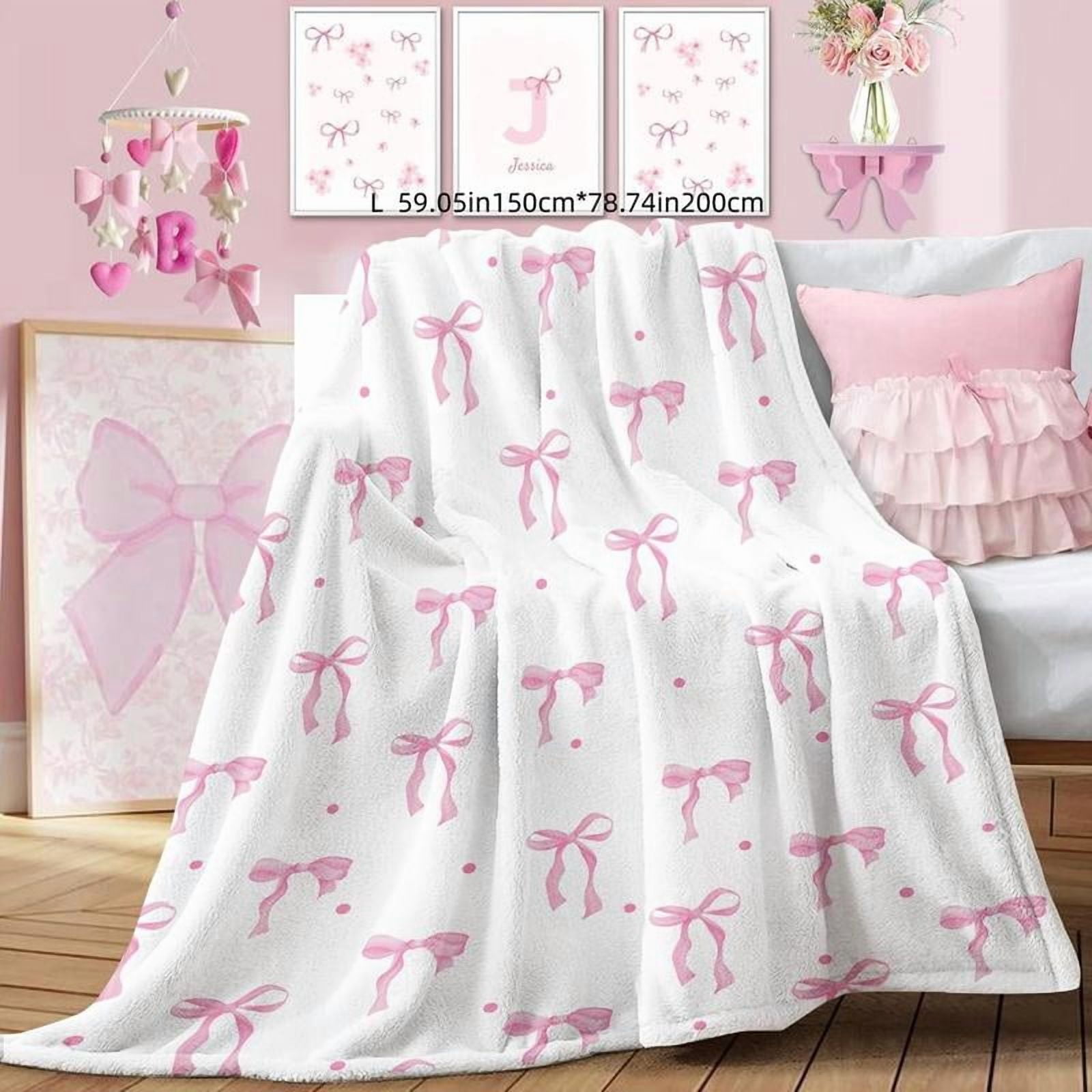 Bow Pattern Blanket, Soft Warm Throw Blanket, Air-conditioned Room ...