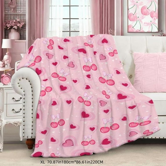 Bow Pattern Blanket, Soft Warm Throw Blanket, Air-conditioned Room ...