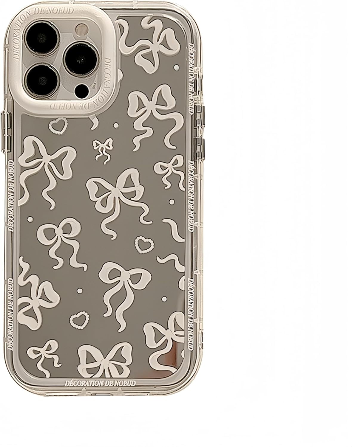 Bow Phone Case for iPhone 11,Cute Mirror Silver Women Girls Soft ...