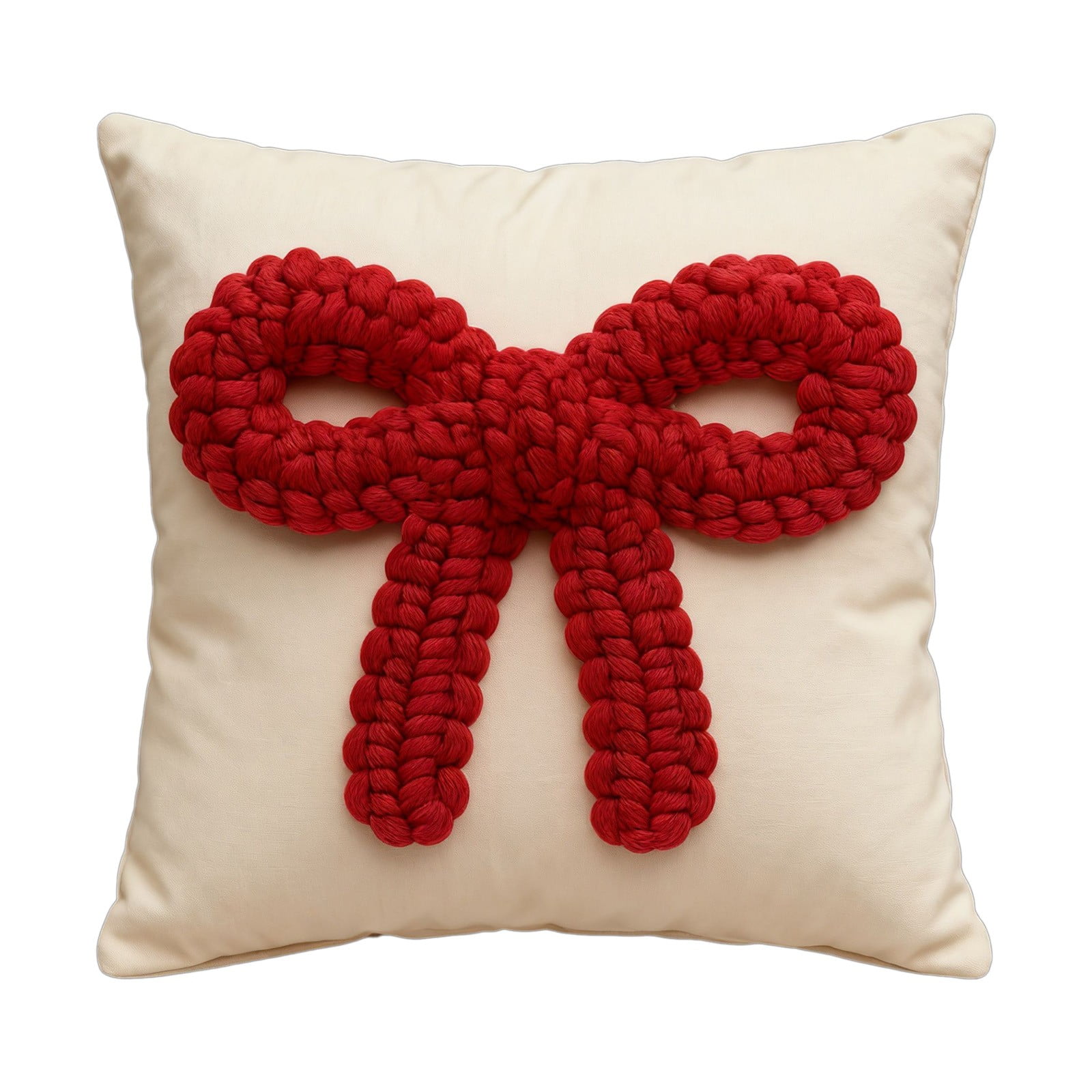 Bow Pillow Covers 18x18, Red Home Decor Pillowcase for Living Room ...
