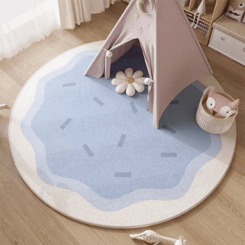 Bow Pink Round Fluffy Floor Mat Soft Bedside Sofa Mats Bedroom Plush ...