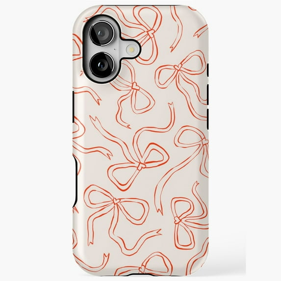 Bow Print Cute Aesthetic Pattern Phone Case with iPhone 17 to 11 Pro ...