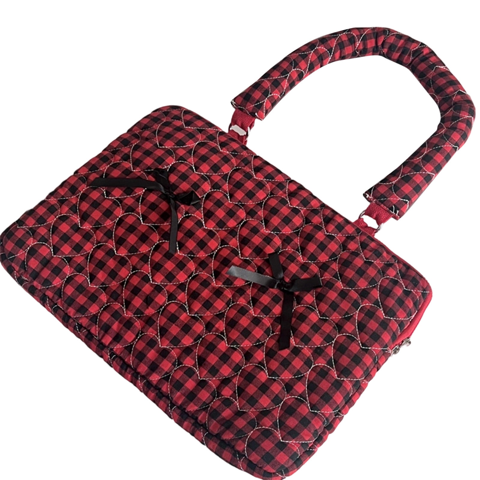 Bow Print Laptop Sleeve for 13-15.6 Inch, Quilted Puffy Fabric Case ...