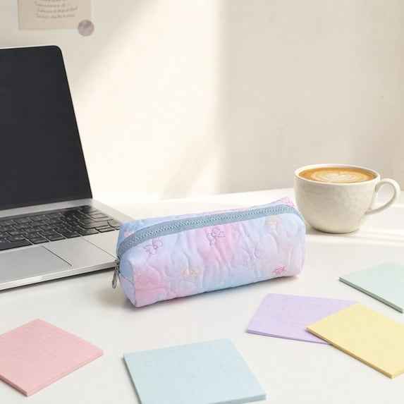 Bow Print Pencil Pouch 8.3 Inch, Cute Makeup Brush Storage Bag with ...
