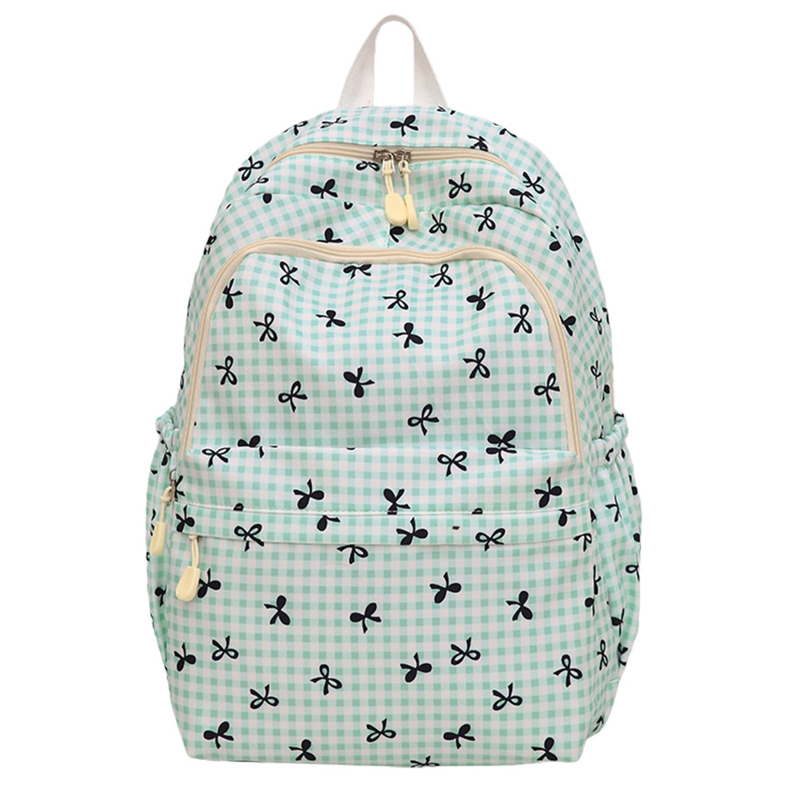 Bow Print School Backpack, Adjustable Strap Backpack with Zipper ...
