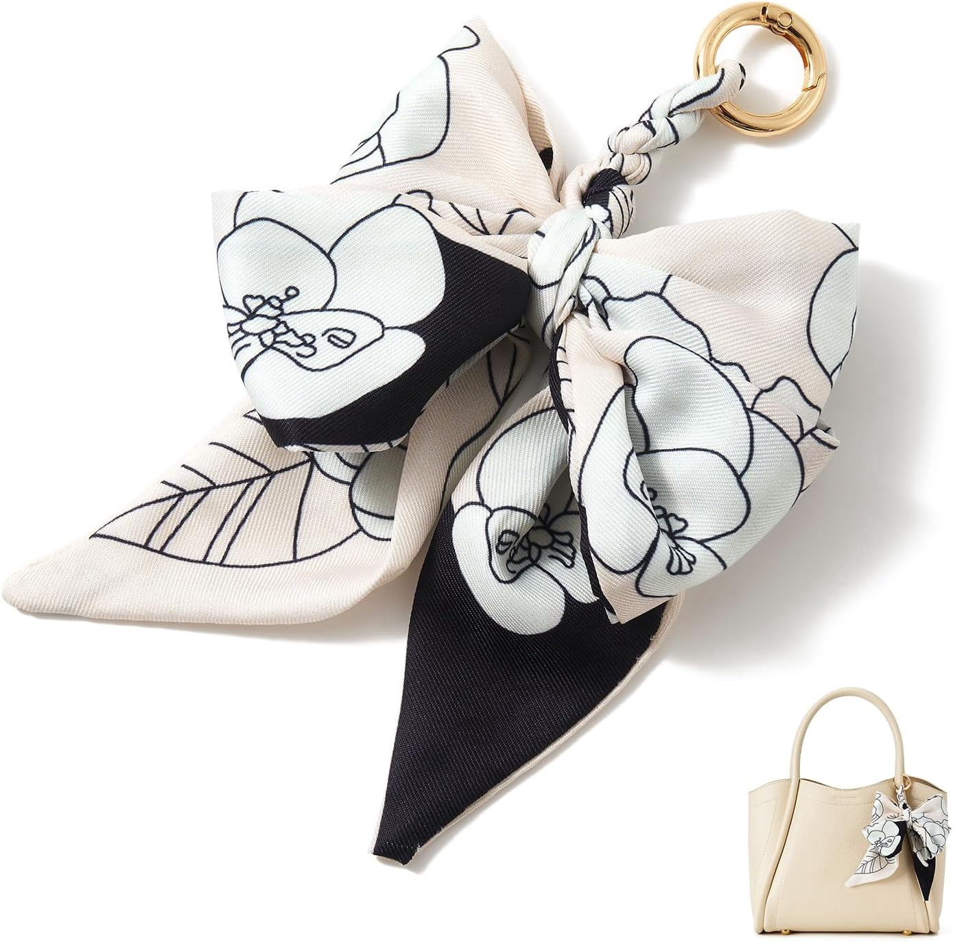 Bow Purse Charms Women Cute Designer Keychain Scarf Bag Charms for ...