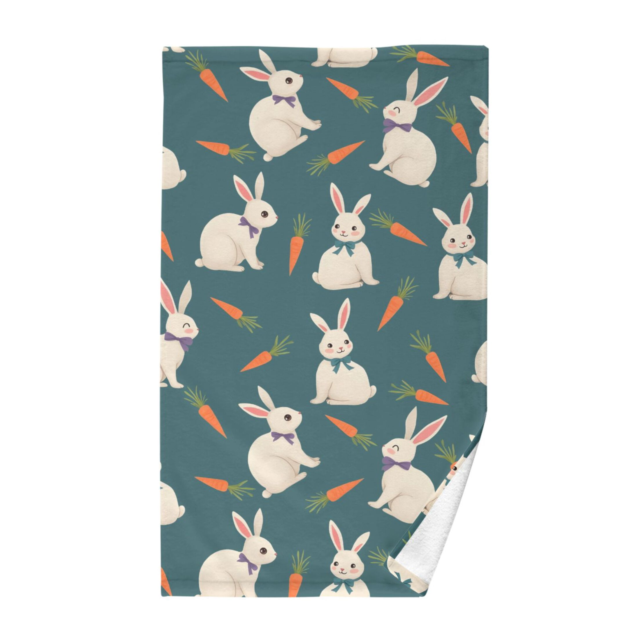 Bow Rabbit Carrot Pattern Bath Towel 100% Cotton Soft Thick High ...