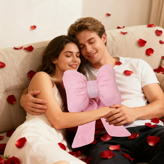 Bow Ribbon Car Headrest Neck Pillow with Cotton Material Ergonomic ...