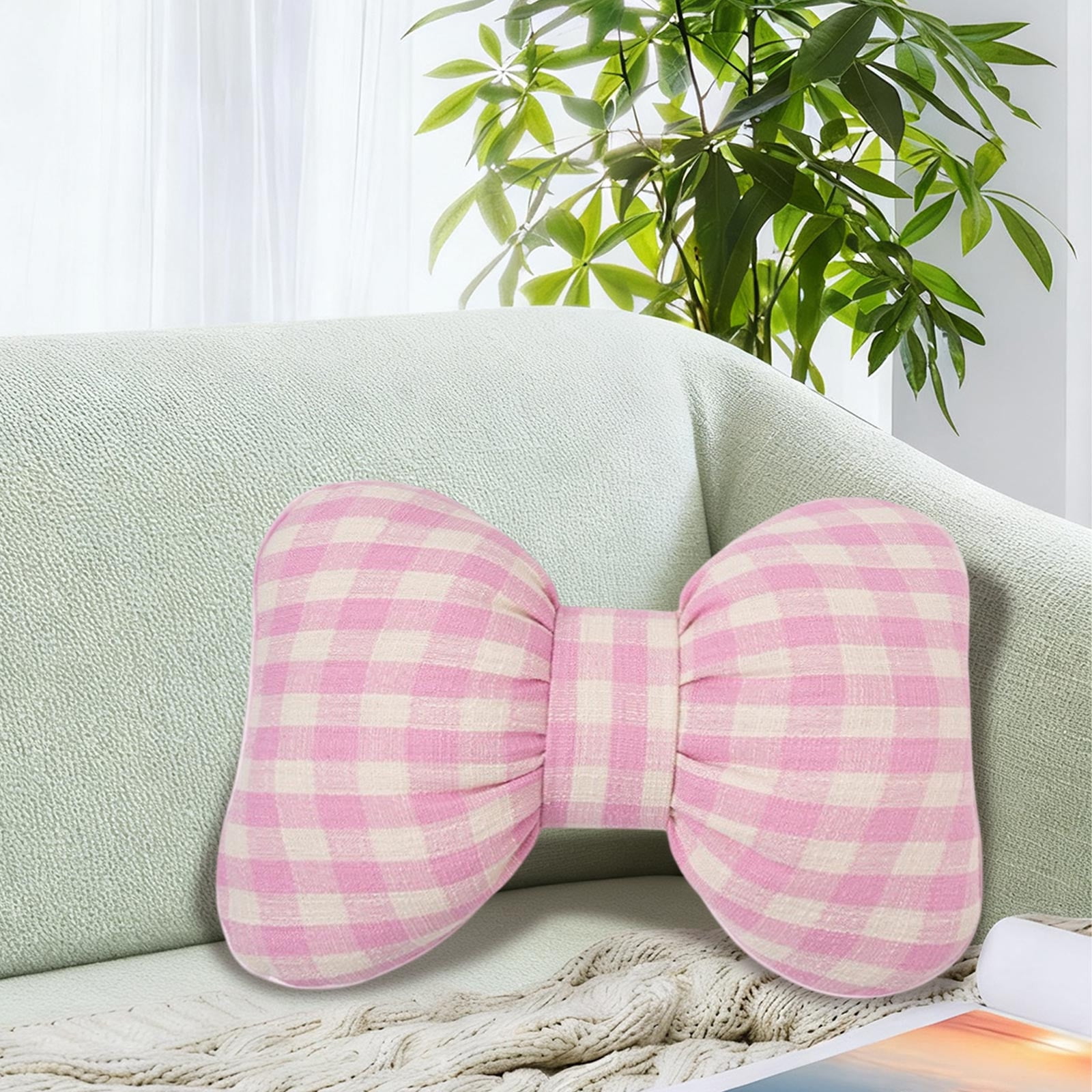 Bow Ribbon Sofa Pillow | Soft & Comfortable Lumbar Support Cushion for ...